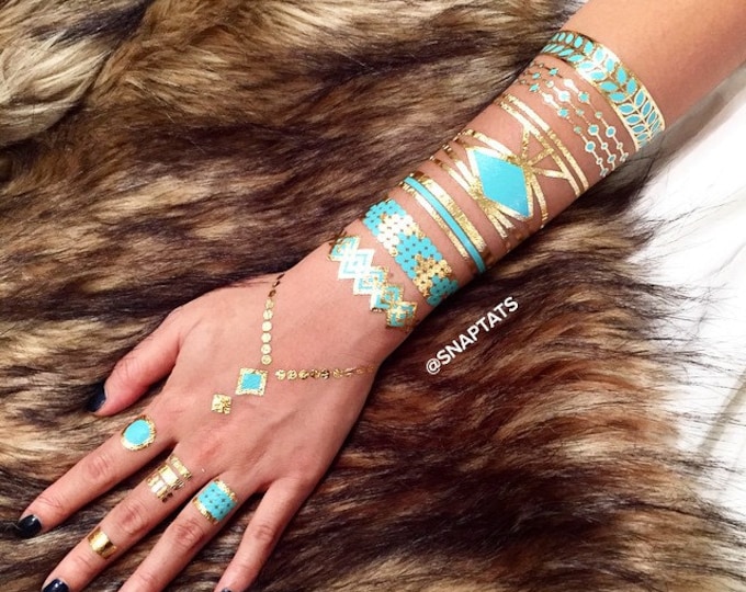 Color Metallic Tattoos, Gold Tattoos, Temporary Tattoos, Metallic ...