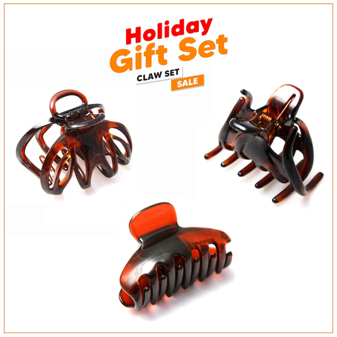 HEAVY DISCOUNT 3 Claw Combo Holiday Gift Set Small Claw Jaw Clip Made ...