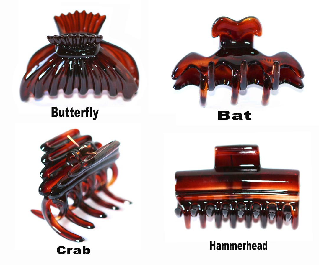 New French Medium Claws Made of Strong Celluloid Acetate Tortoise Shell ...