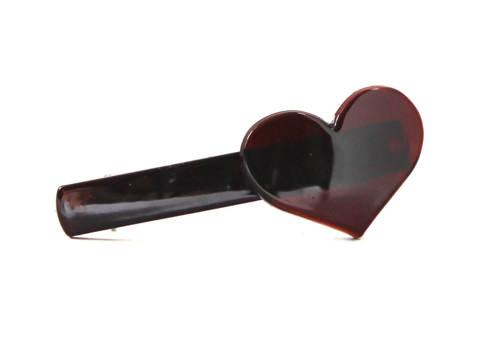 NEW COLLECTIONS SET of 2 French Heart Shape Hair Barrettes Small 2 3/8 ...