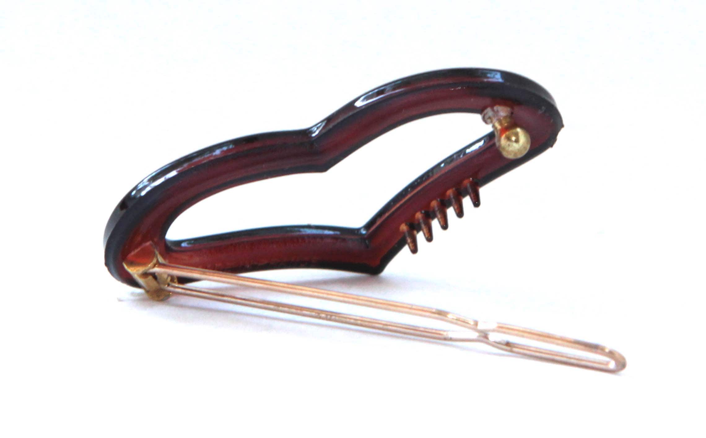 SET OF 2 New French Snap On Hair Pins Barrette Love Shape | Etsy