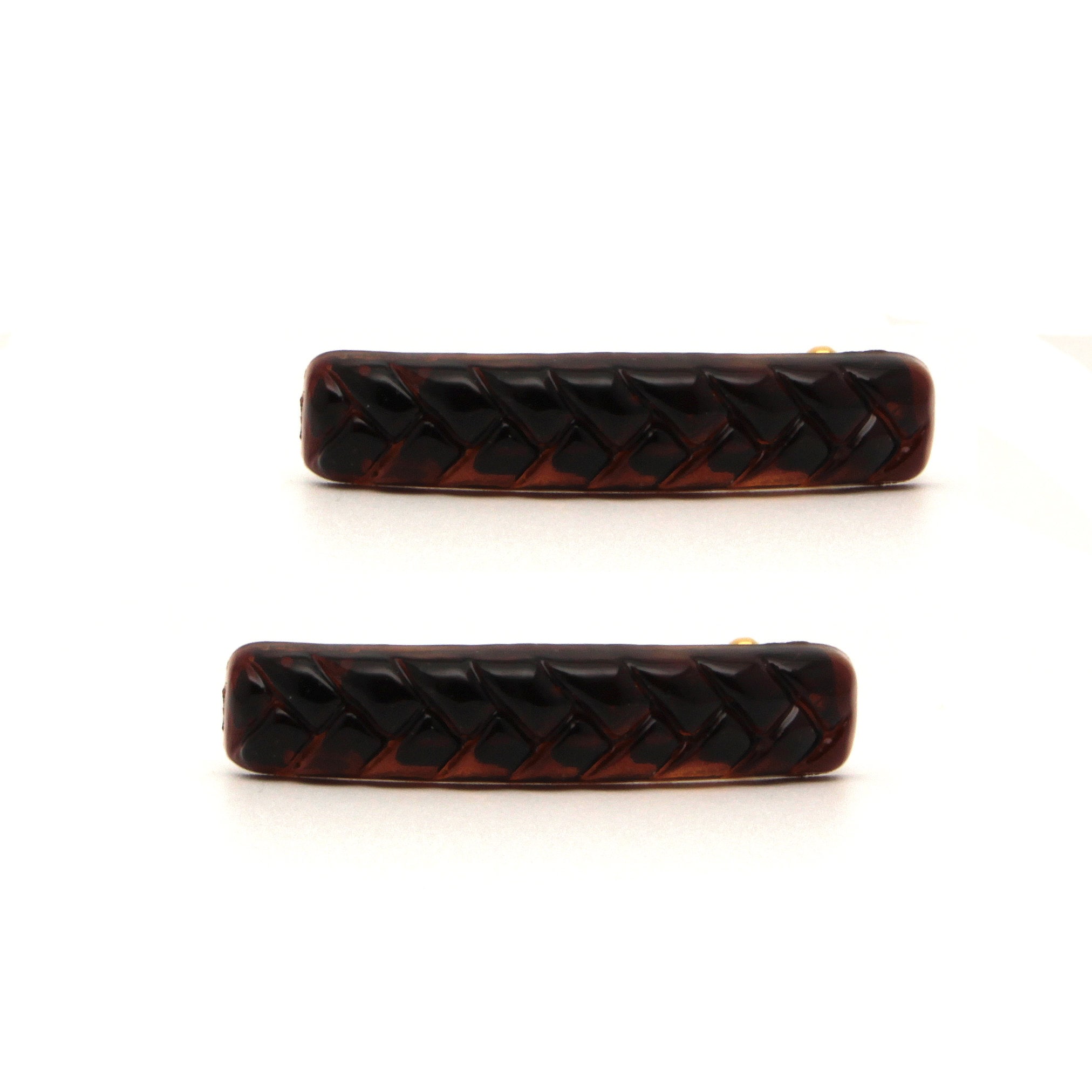 Set of 2 French Handmade Mini Hair Barrette Knot Pattern High Quality ...