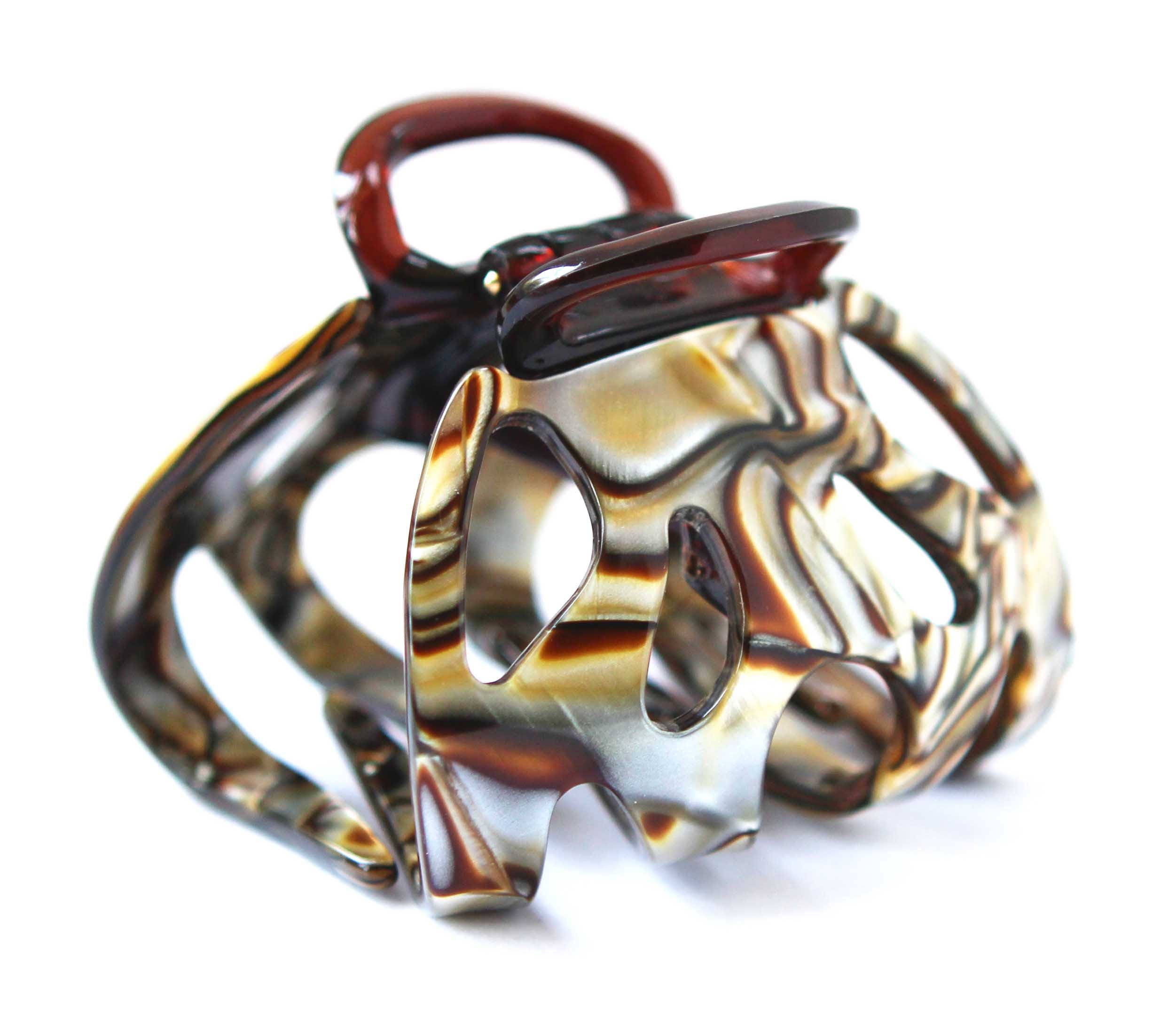 French Hand-made Hair Claw Couture Tortoise Octopus Jaw Onyx - Etsy