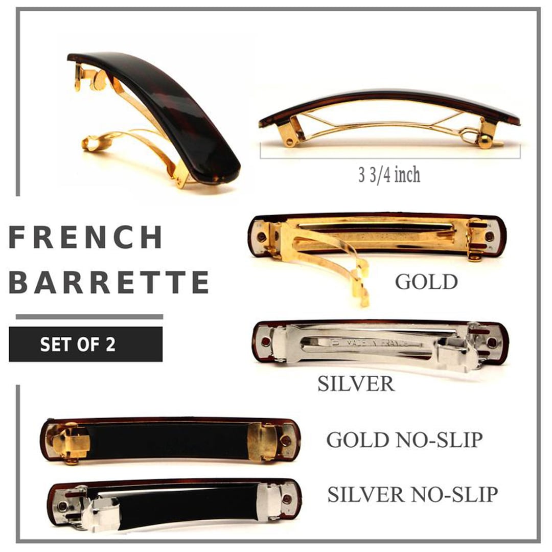 SALE SET OF 2 High Quality French Tortoise Hair Barrette Made in France ...