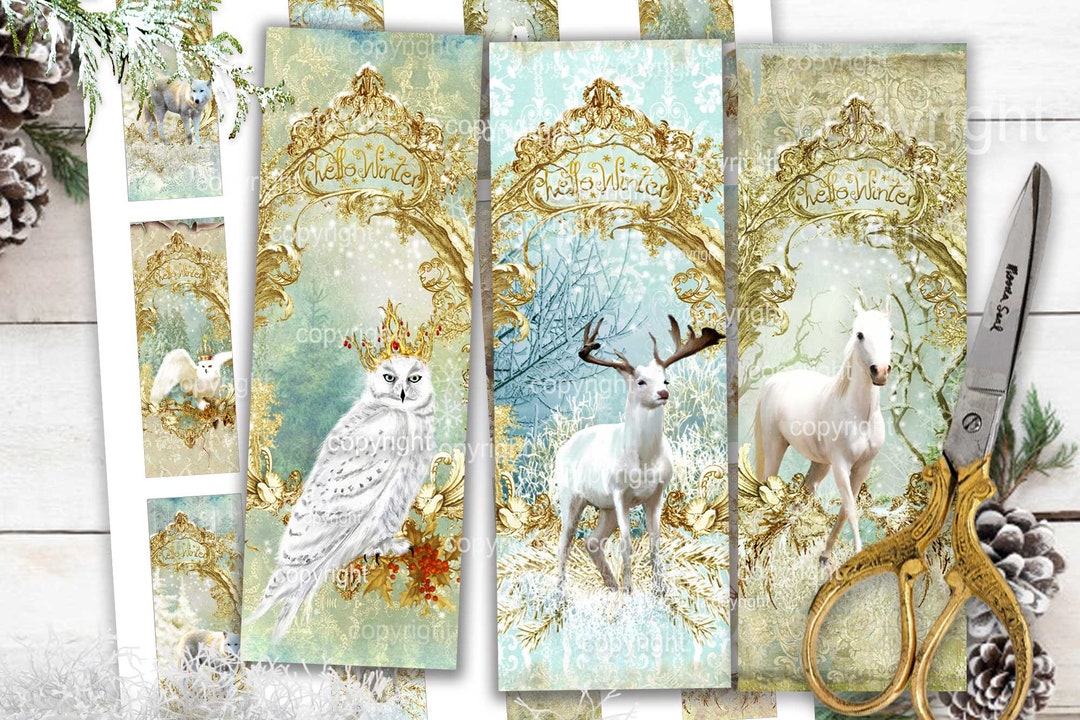 6 1x2 Inch and 1x3 Inch Images + 2 Cards - Domino Pendants - Woodland ...