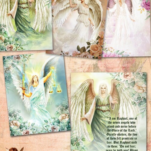 ARCHANGELS Michael Raphael Gabriel Uriel Religious Art - Etsy