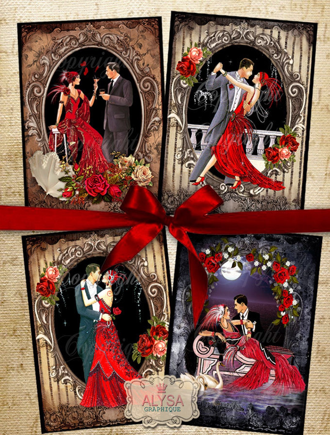ROMANTIC COUPLES + Free Printables Marie Antoinette - Digital Collage ...