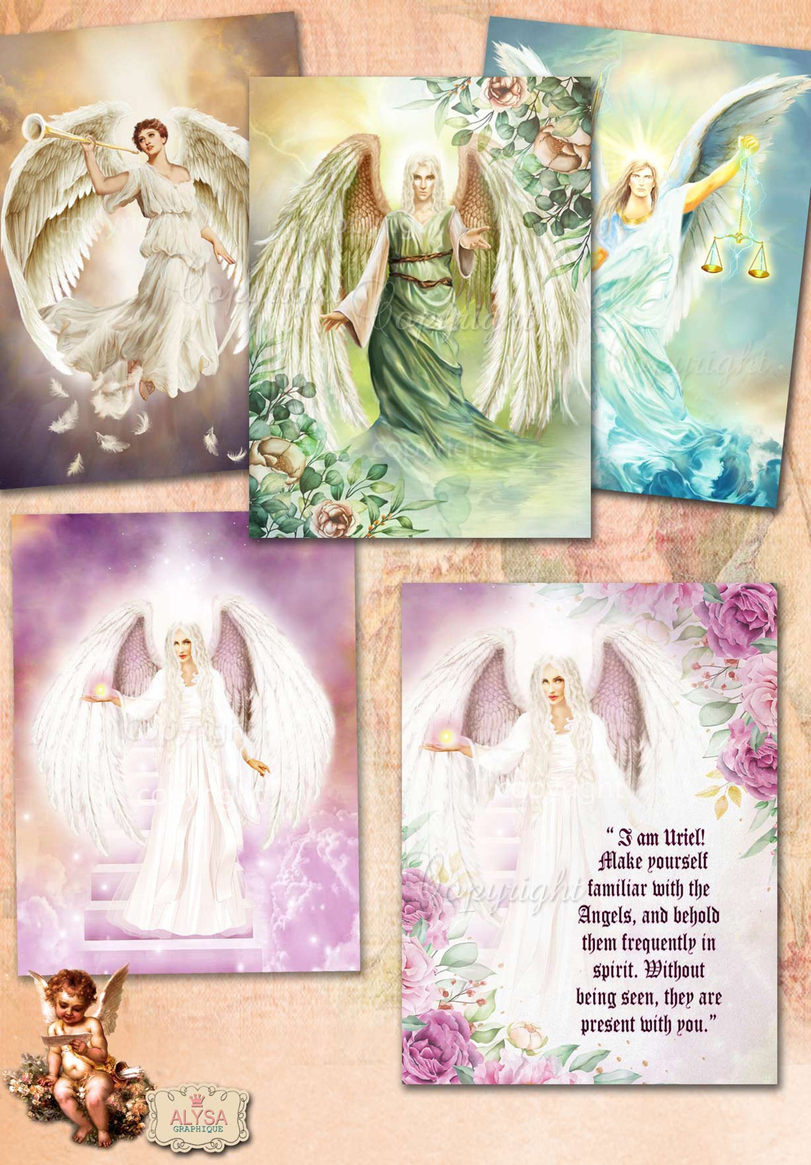 ARCHANGELS Michael Raphael Gabriel Uriel Religious Art - Etsy