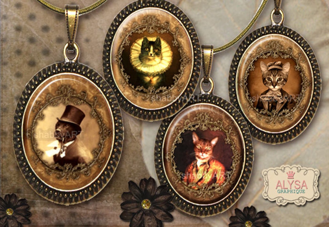 Anthropomorphic Dog and Cat, Digital Collage Sheets 30x40, 25x18 ...