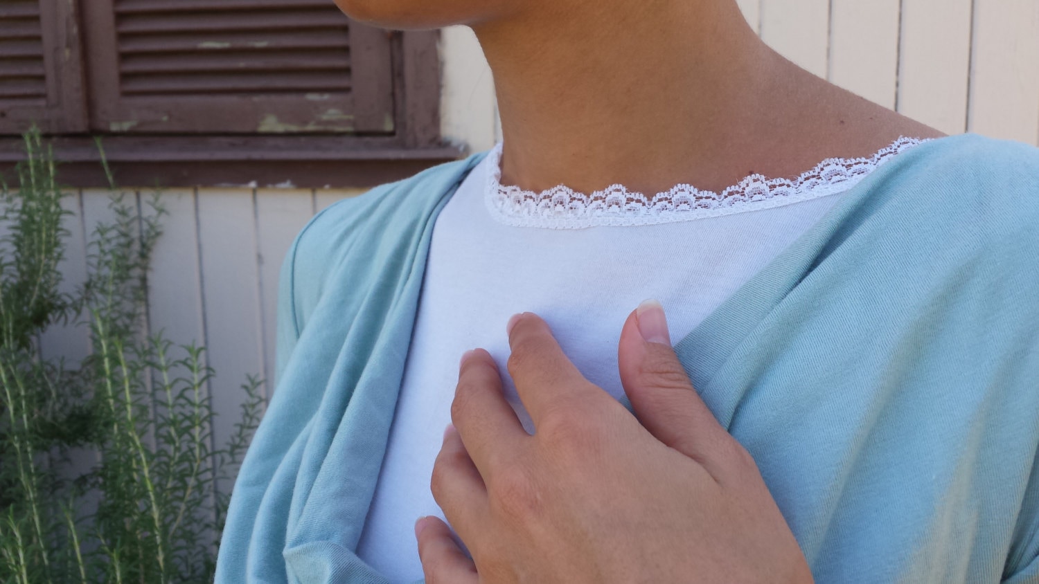 Modest Bralette , Cleavage Cover , Collarbone Cover , Summer Bralette ...