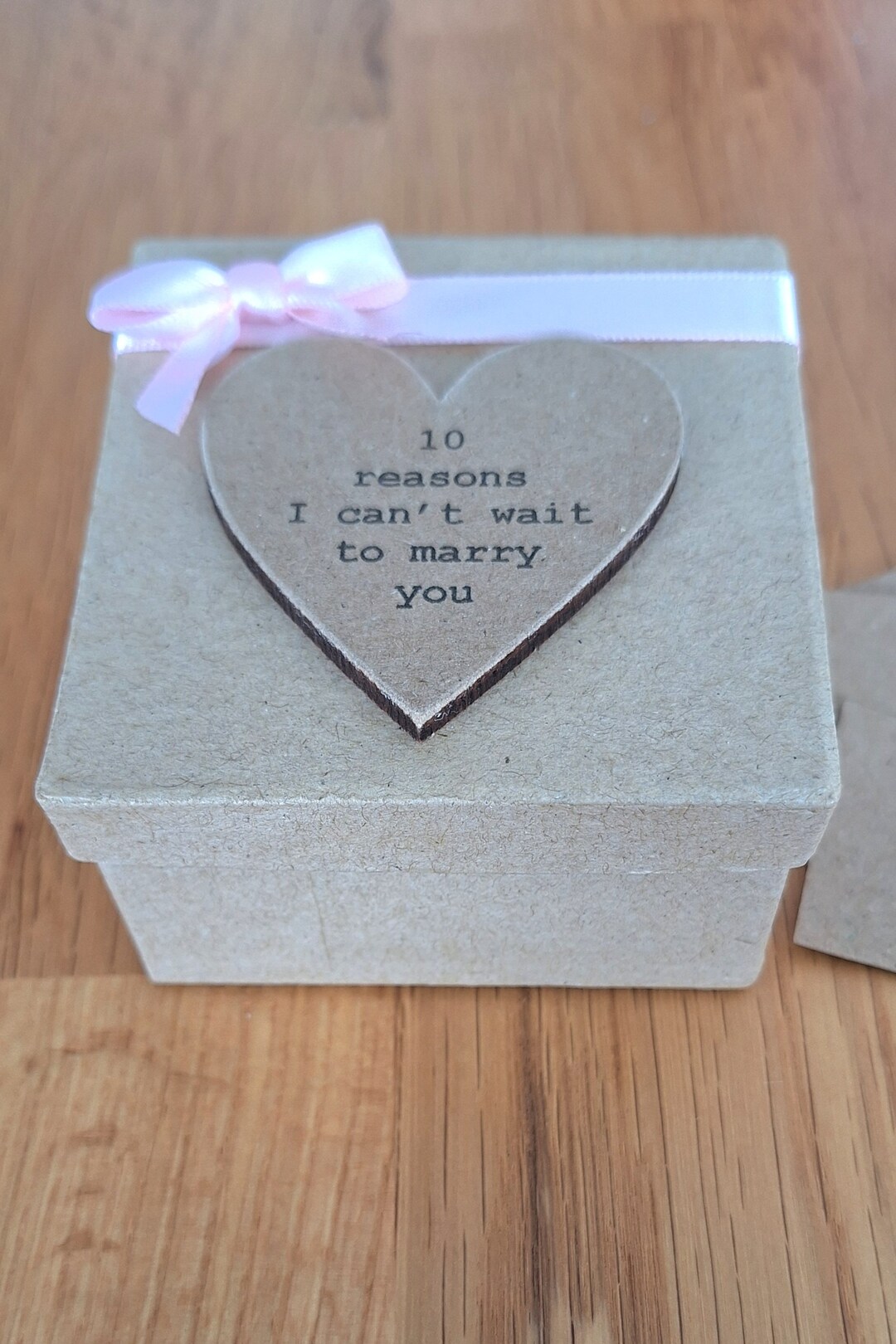 Personalised 10 Reasons I Cant Wait to Marry You Gift Box in Baby Pink ...