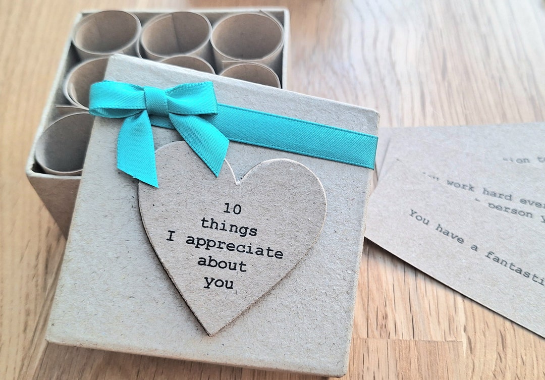Personalised 10 Things I Appreciate About You Box Finished With Teal ...