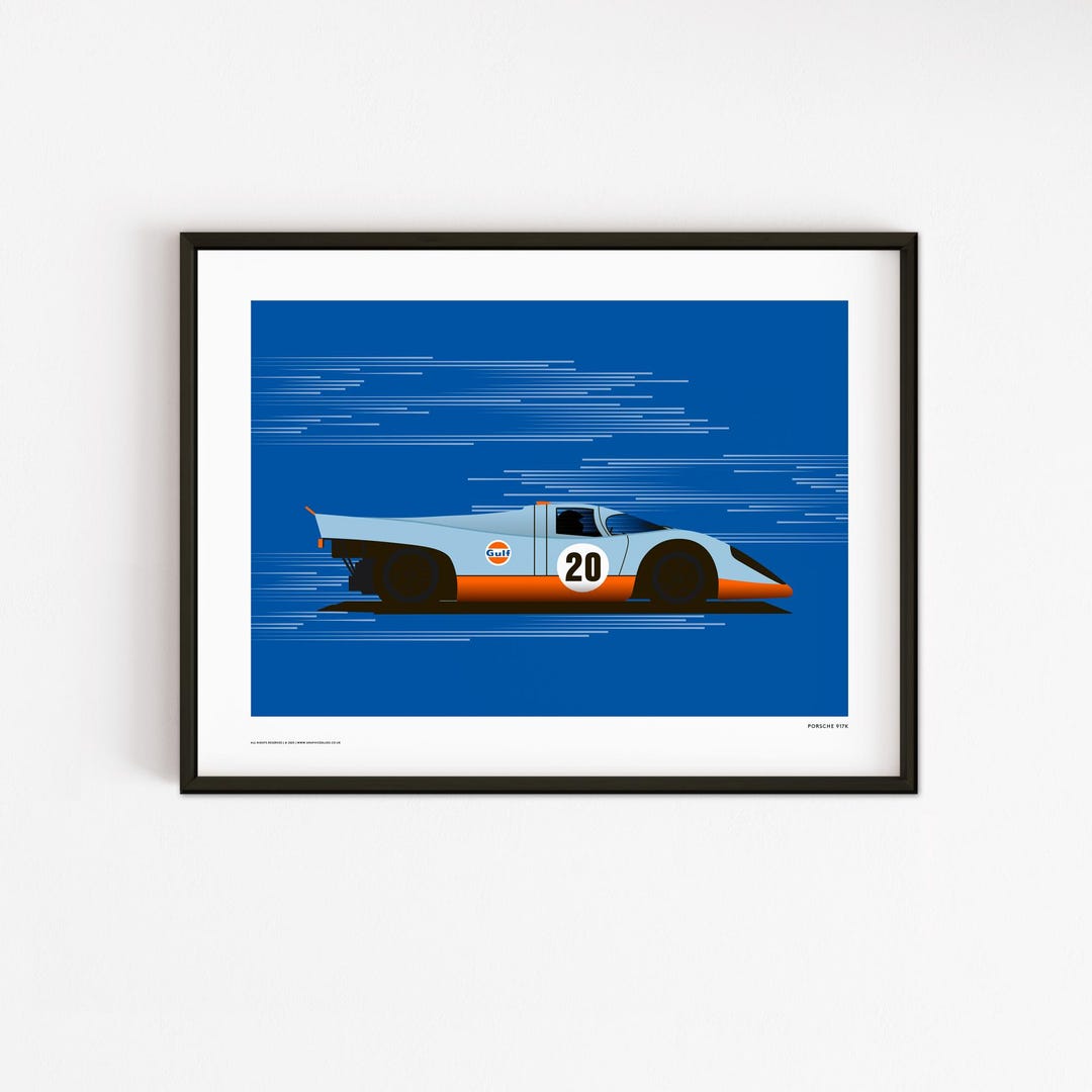 Porsche 917K Art Print | Graphic Sports Car Illustration | original ...
