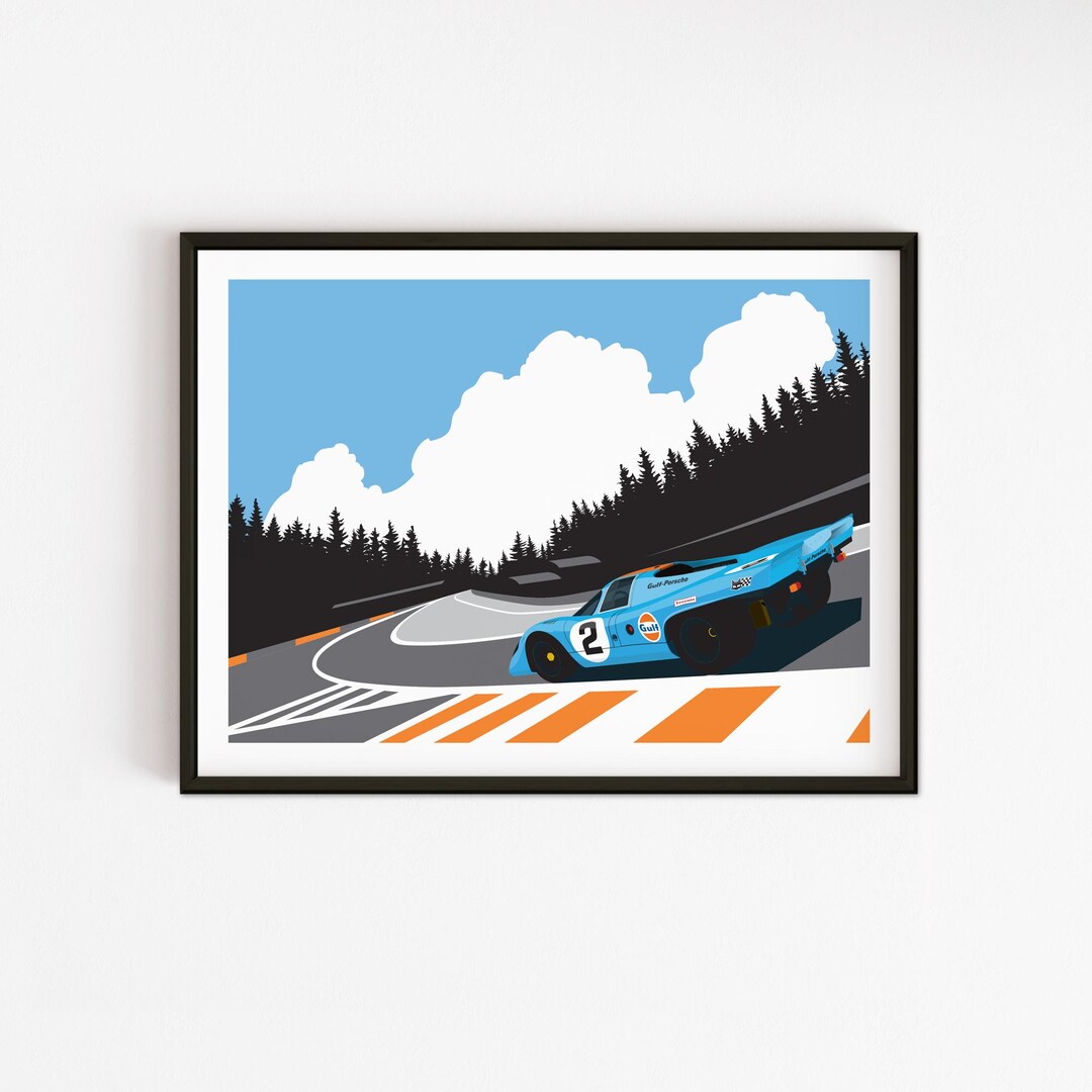 Porsche 917 Print | Classic Car Graphic Poster Design | Retro Graphic ...