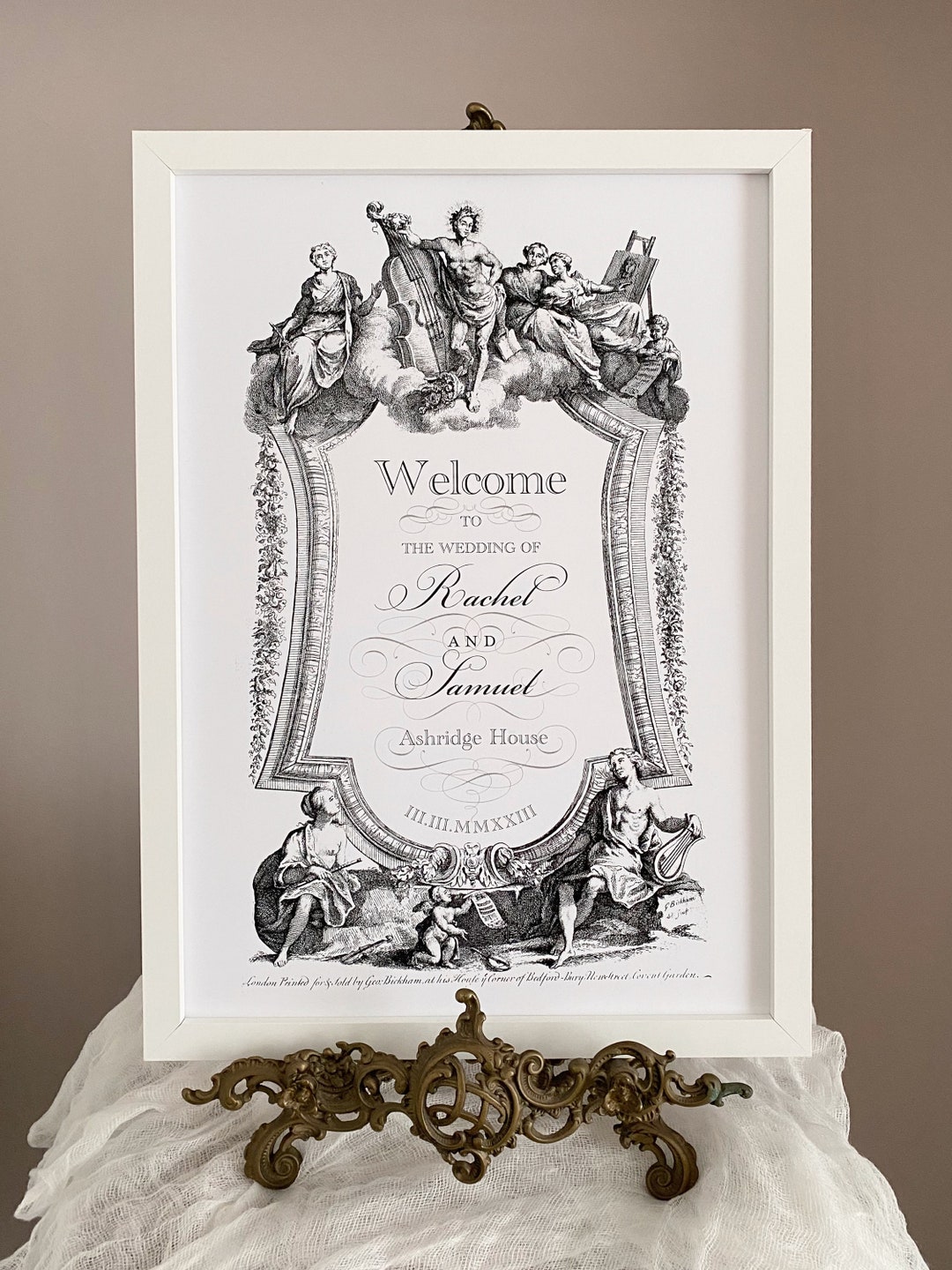 Baroque Style Wedding Welcome Sign, Poster, Print, Unframed or ...