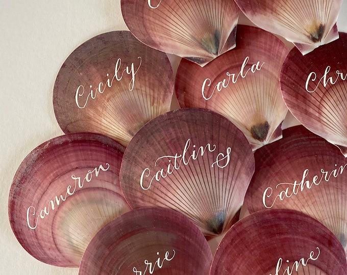 Shell Place Card, Shell Place Name, Beach Wedding Place Card, Shell ...