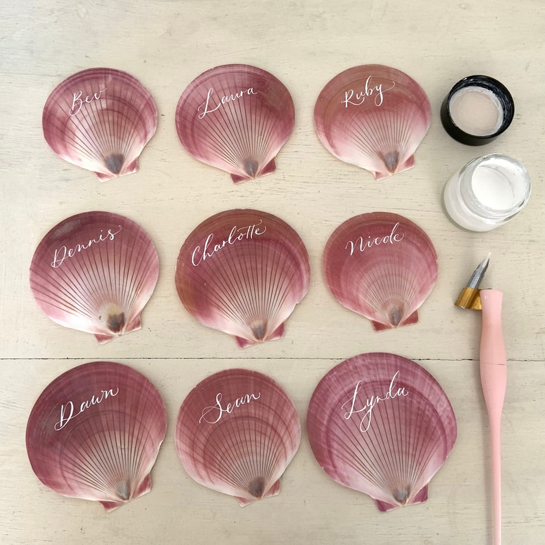 Shell Place Card Shell Place Name Beach Wedding Place Card - Etsy UK
