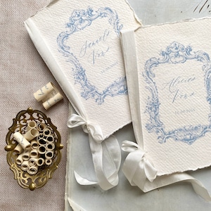 Chatsworth Handmade Paper Vow Books, Vintage Style Vow Booklets ...