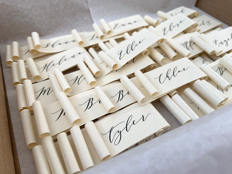 Scroll Place Cards Wedding Place Card Scroll Place Name | Etsy