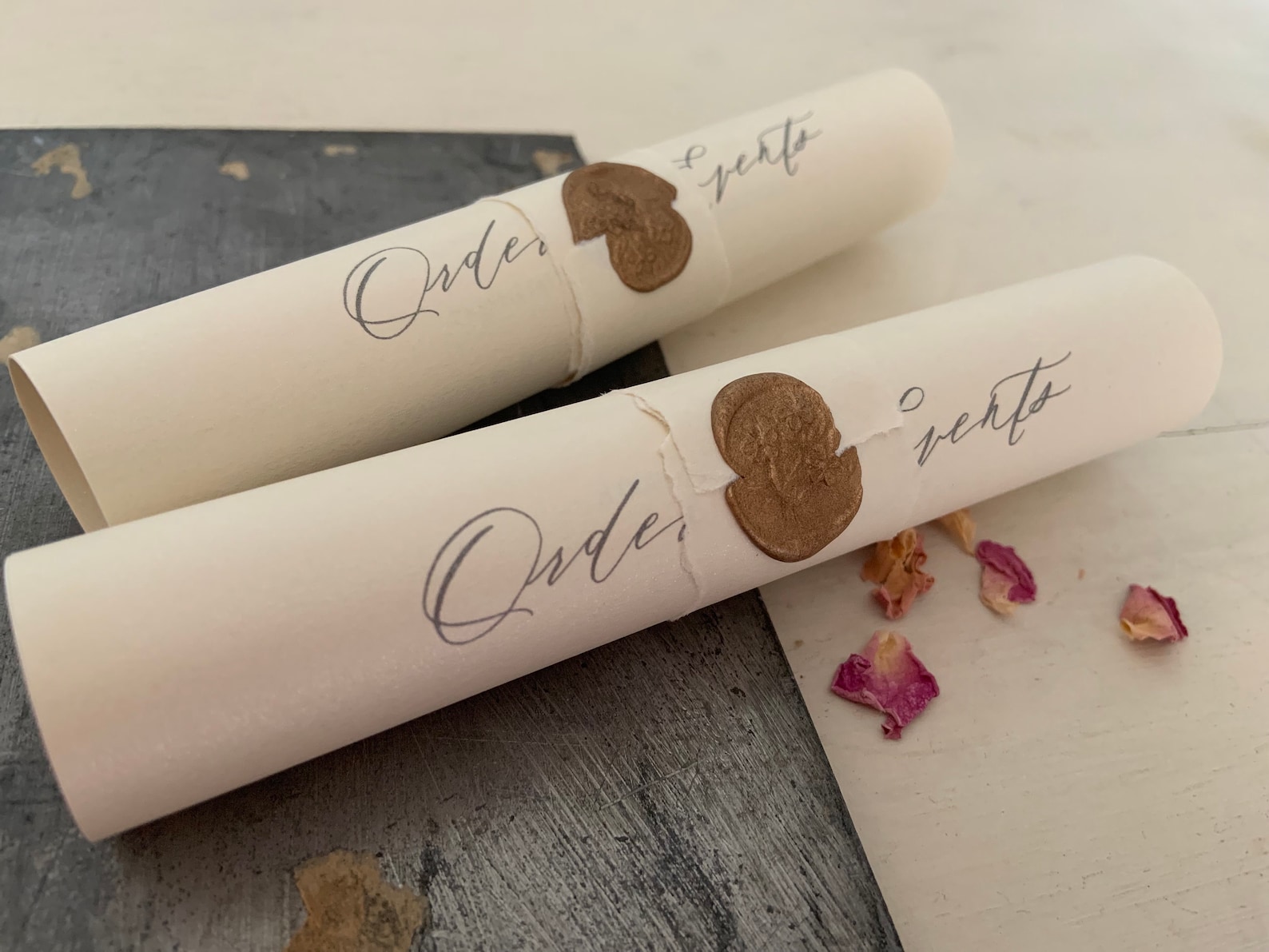 Wax Seal Scroll Order of Day Scroll Wedding Scroll Wax Seal | Etsy UK