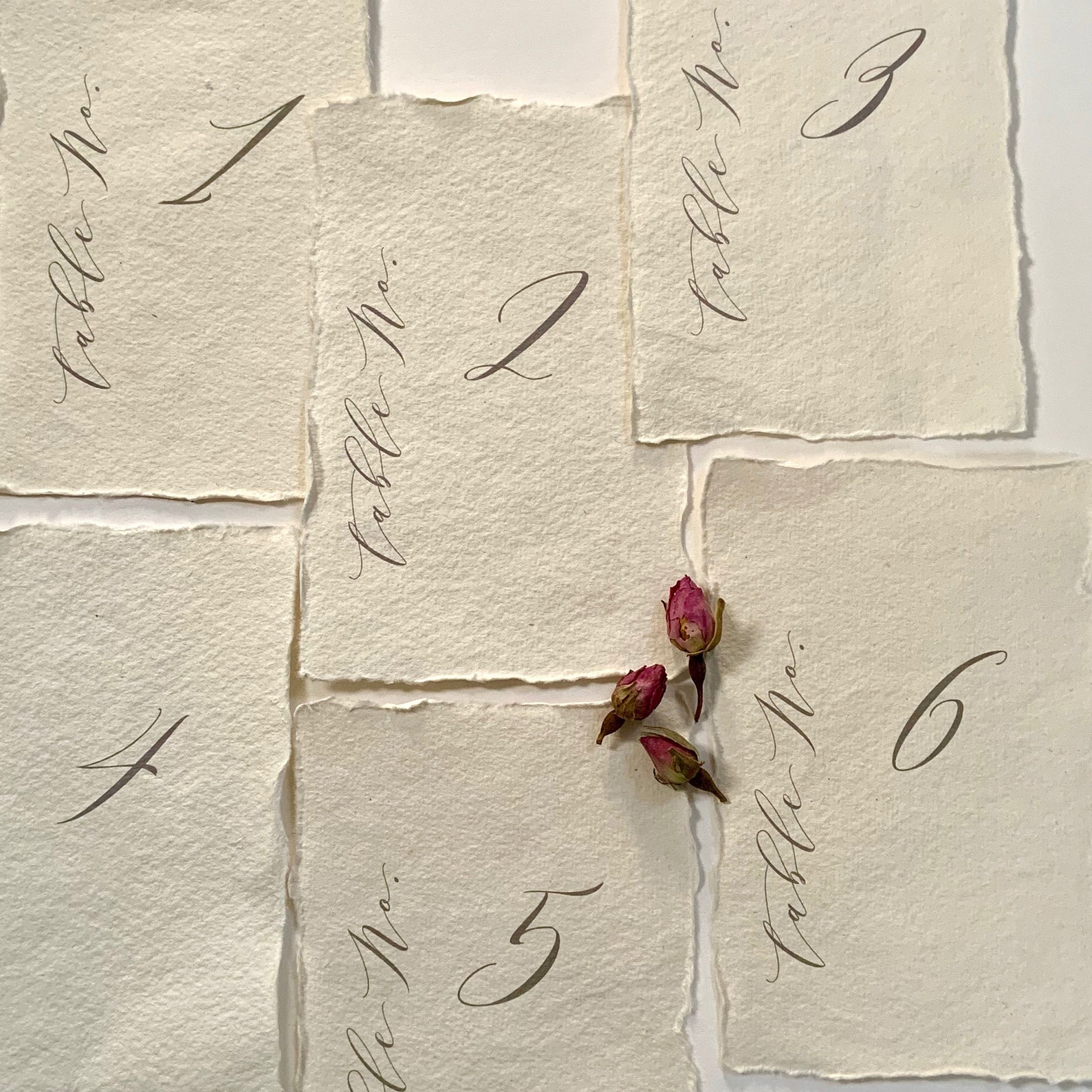 Handmade Paper Table Number Deckled Edge Table Number Hand | Etsy