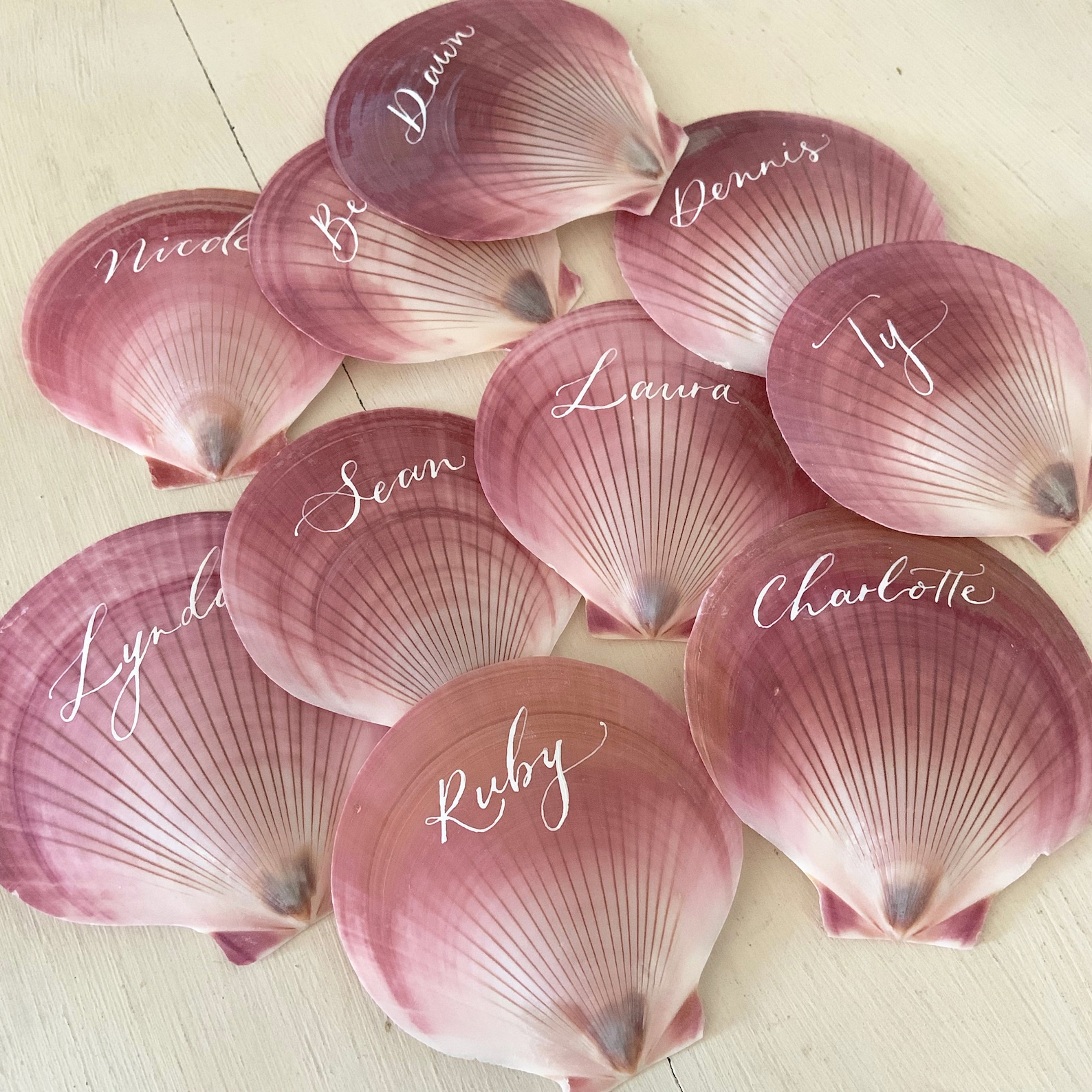 Shell Place Card Shell Place Name Beach Wedding Place Card - Etsy UK