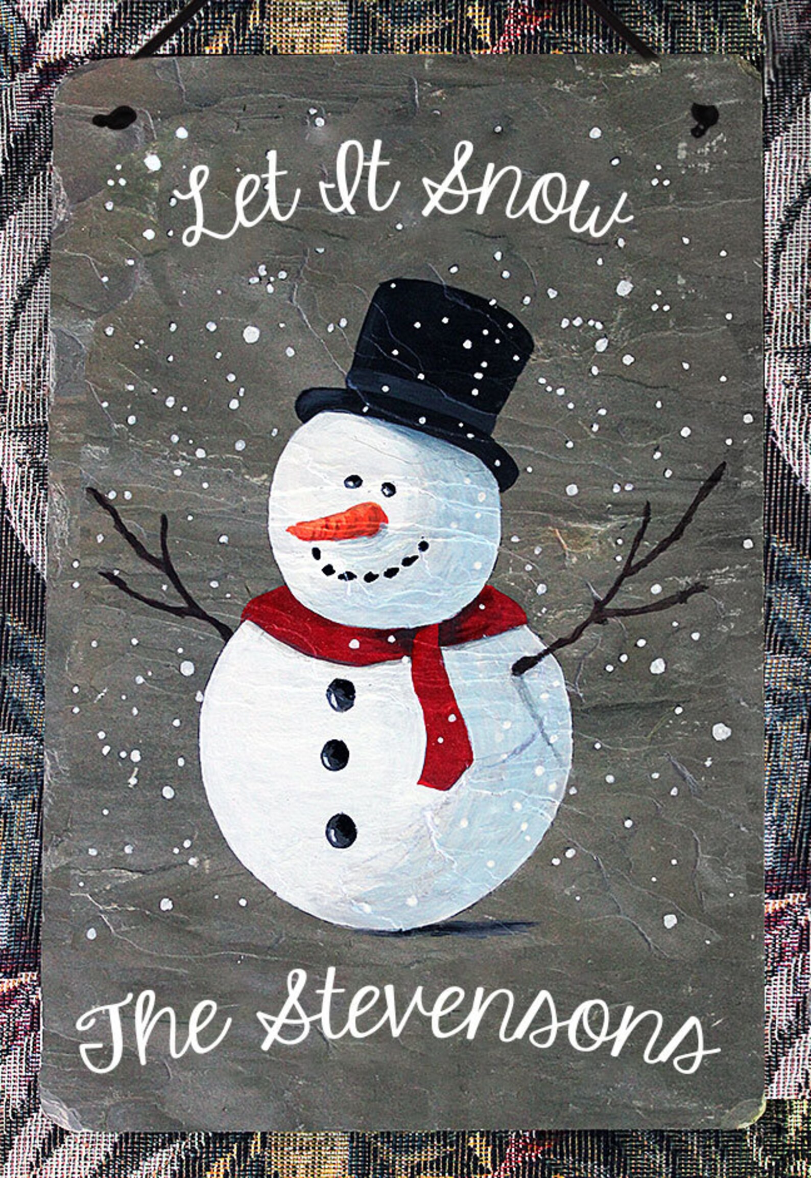 Snowman With Let It Snow Hand Painted 8''x | Etsy