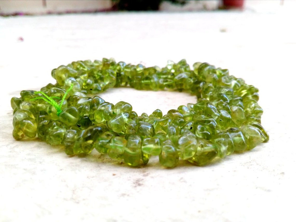 36 INCH Strand Tumbled Green Peridot Chip Beads Irregular | Etsy