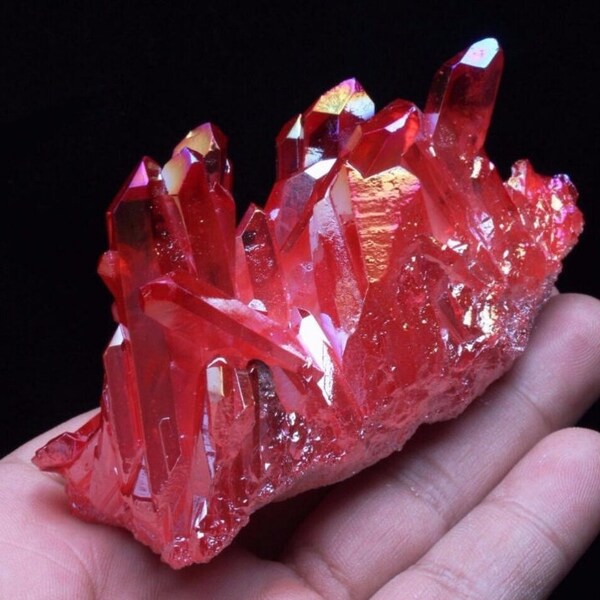 Ruby Aura Quartz - Etsy