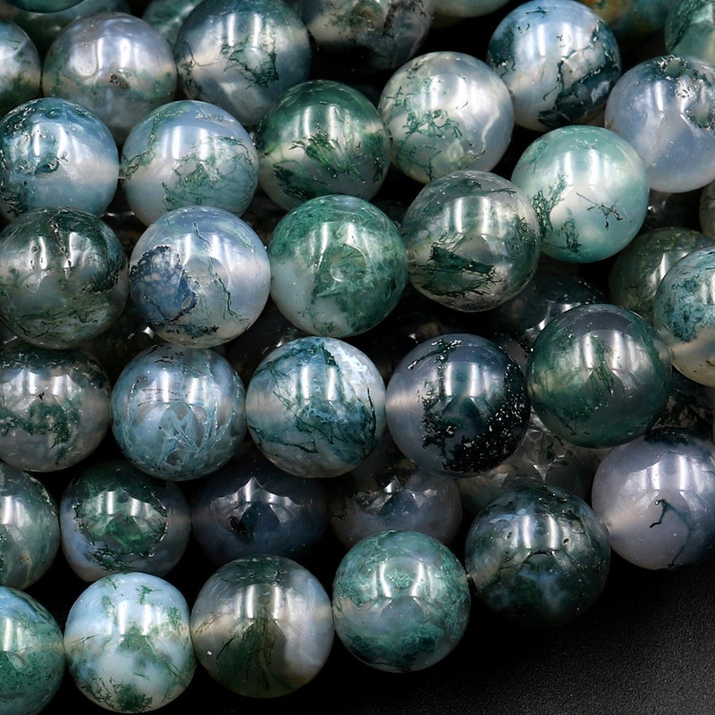 Moss Agate 1 Mm Round - Etsy