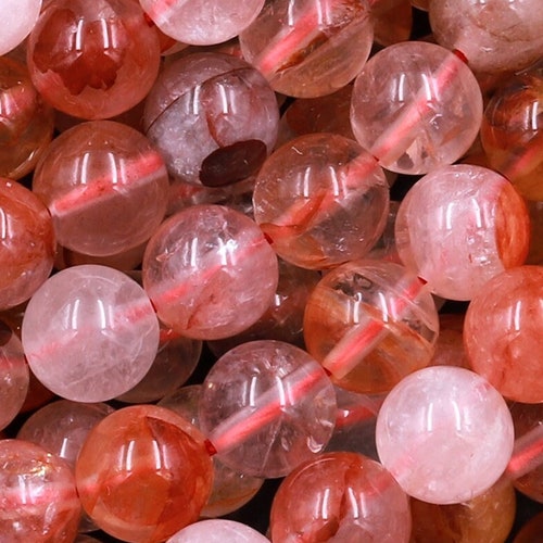 Natural Red Hematoid Lepidocrocite Quartz 4mm 6mm 8mm 10mm - Etsy