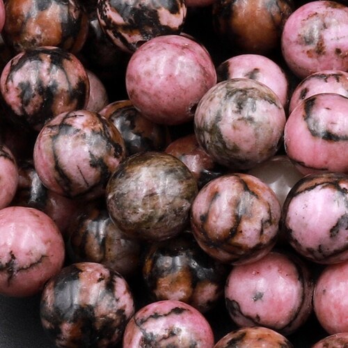 Natural Pink Rhodonite Beads 4mm 6mm 8mm 10mm Round Beads | Etsy