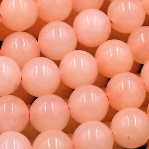 Natural Peach Chalcedony Smooth Round Beads 6mm 8mm 10mm Gemstone 15.5 ...