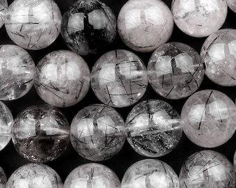 8mm Matte Black Rutilated Quartz Round Beads 15.5 Strand - Etsy