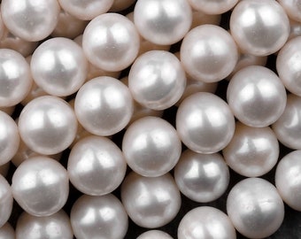 AA Genuine White Freshwater Pearl 6mm 8mm 9mm 10mm 12mm Round Pearl ...