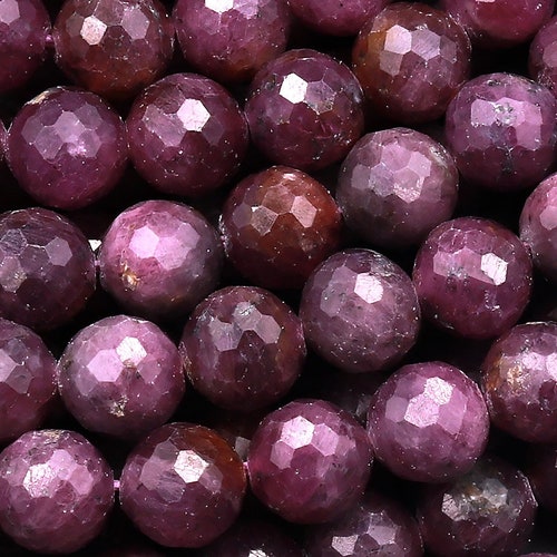 Genuine Natural Purple Red Ruby Gemstone Faceted 3mm 4mm 5mm - Etsy