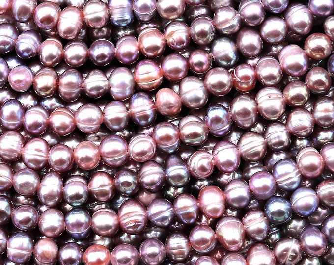 Natural Metallic Mauve Pink off Round 4mm 5mm Pearl 14" Strand - Etsy