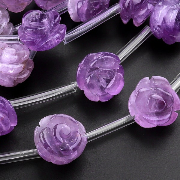 Purple Flower Beads - Etsy
