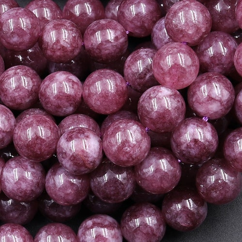 Natural Violet Purple Lepidolite 4mm 6mm 8mm 10mm Round Beads - Etsy