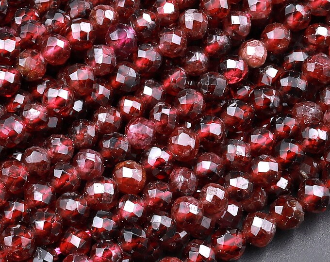 AAA Natural Red Garnet Gemstone Beads Micro Faceted 2mm 3mm - Etsy