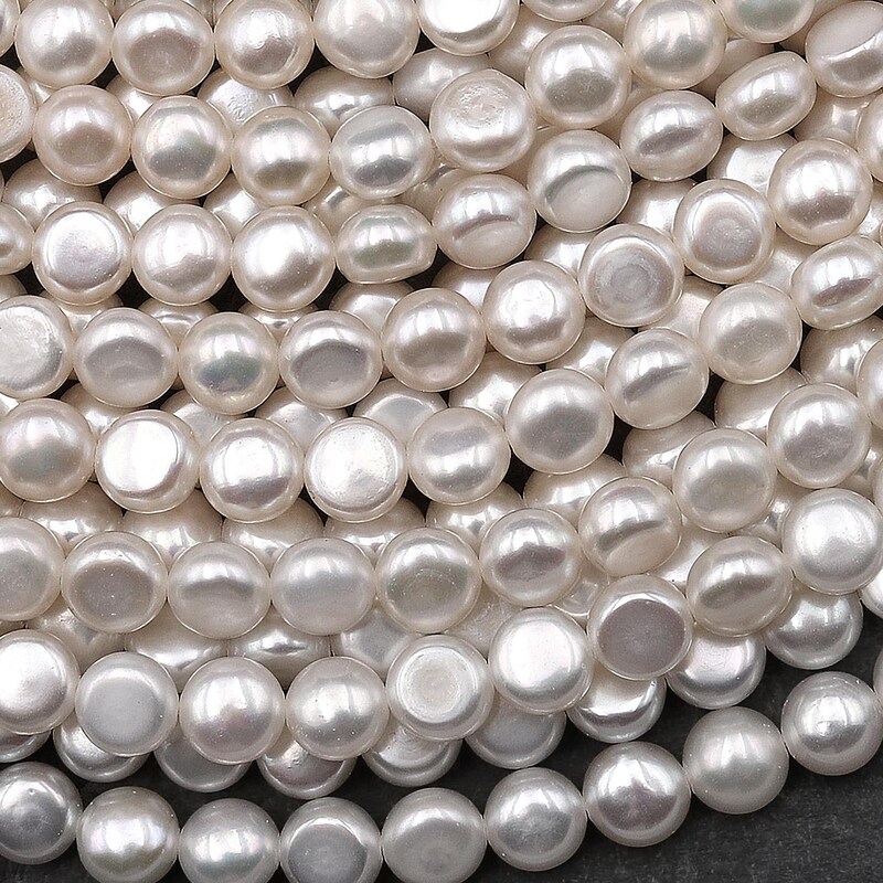 Flat Coin Pearl Necklace - Etsy