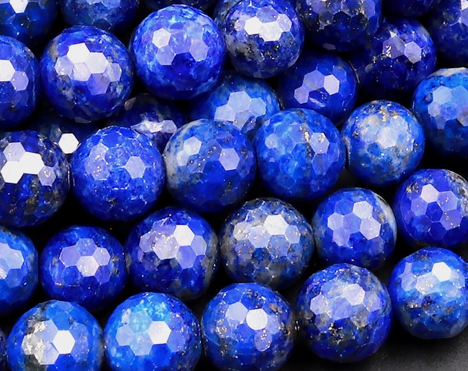 Micro Faceted Natural Blue Lapis 2mm 3mm 4mm 5mm 6mm Round - Etsy