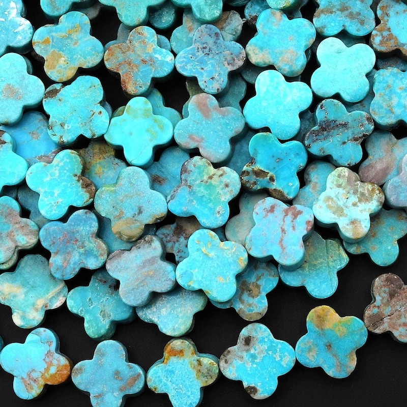 Carved Turquoise Leaf Bead - Etsy