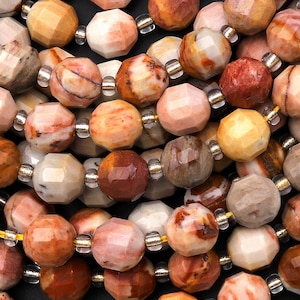 Rare Natural Hidden Valley Jasper (idaho) 8mm Prism Rounded Point Beads ...