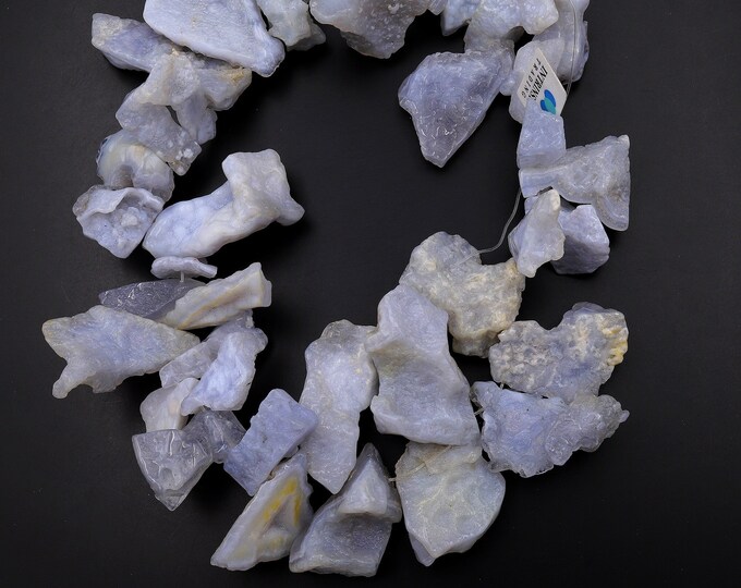 Large Freeform Natural Blue Chalcedony Geode Slice Druzy Slice Beads ...