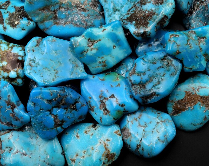 Turquoise Nuggets and Silver Beads Necklace - Etsy