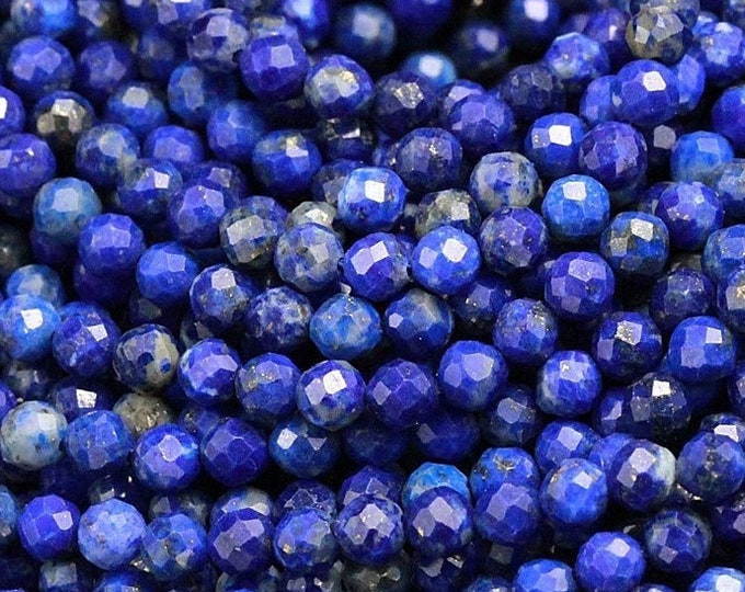 Micro Faceted Natural Blue Lapis 2mm 3mm 4mm 5mm 6mm Round - Etsy