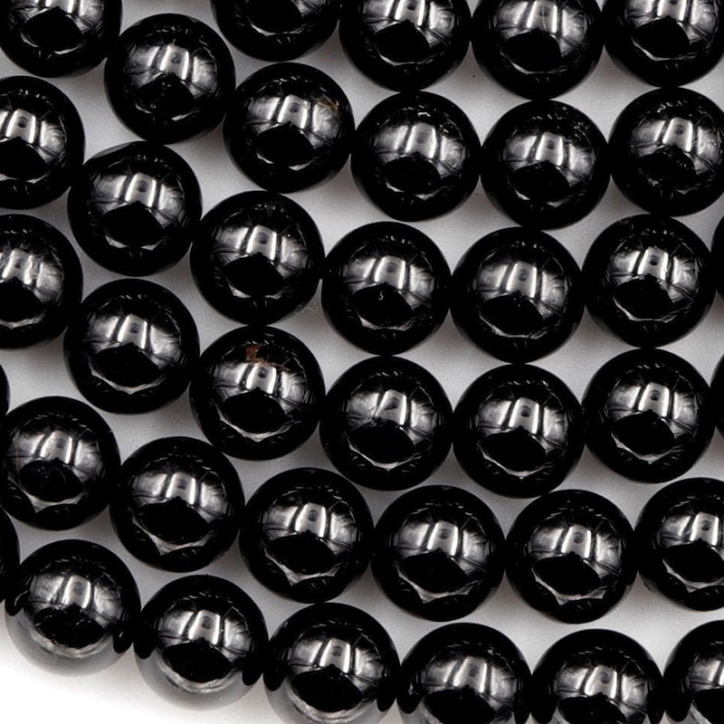 Black Bead Necklace - Etsy