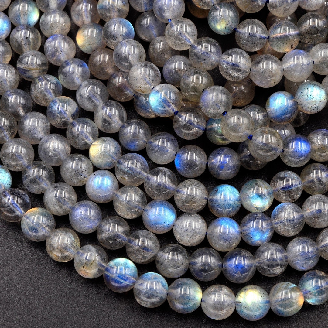 Flashy Labradorite 5mm 6mm 7mm Round Beads High Quality A Grade Blue ...