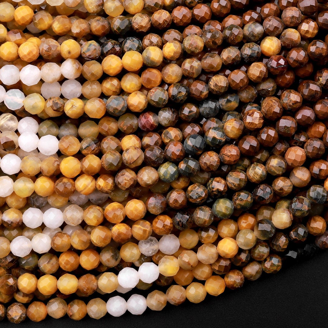 Genuine African Golden Yellow Pietersite Faceted 2mm 3mm 4mm Round ...